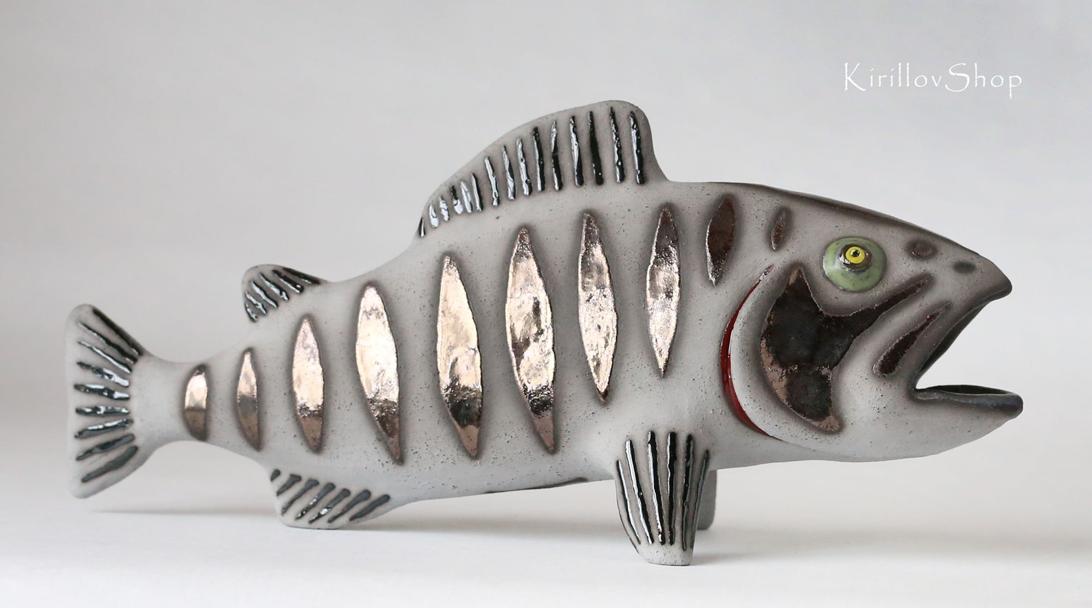 Fish Art Sculpture Ceramic Modern Figurine Table Sculpture - Etsy
