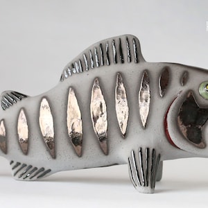 Fish Art Sculpture Ceramic Modern Figurine Table Sculpture Handmade ...