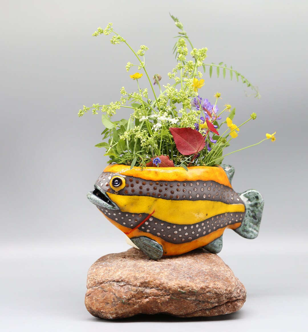 Creative Ceramic Fish Wall Hanging, Handmade Vase Art - MADE TO ORDER ...