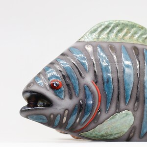 Blue Ceramic Fish Sculpture Wall Decor Art - MADE TO ORDER! - Etsy