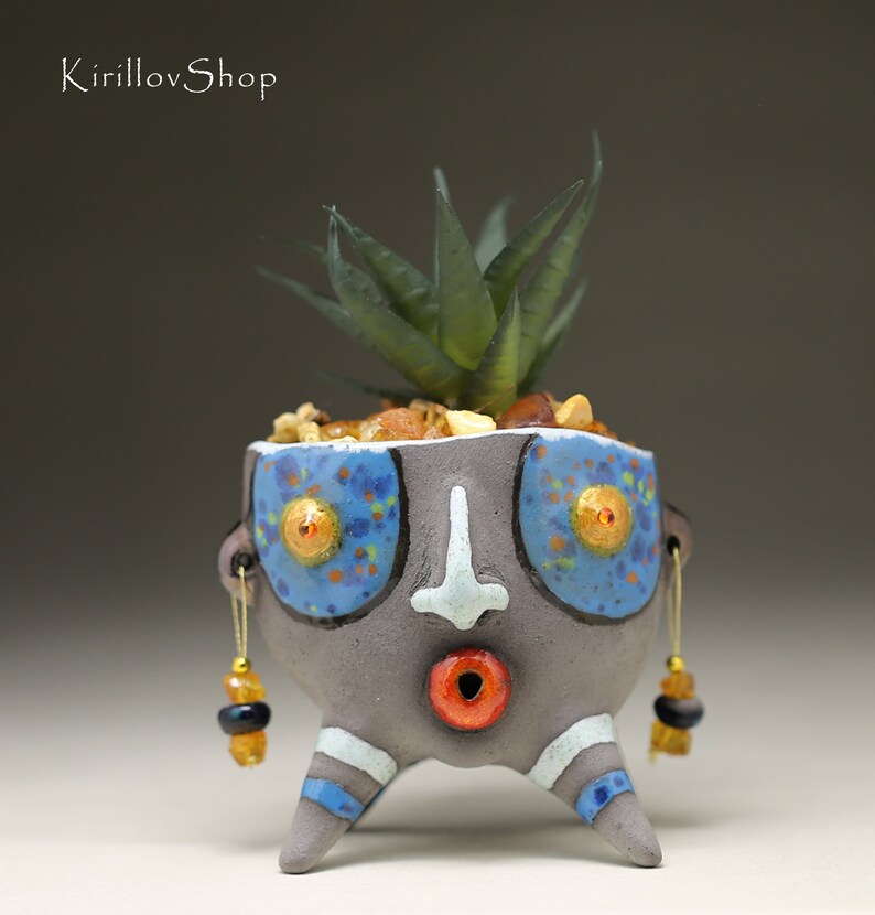 Small Face Flower Pot Head Planter Pot Succulent or Cactus | Etsy