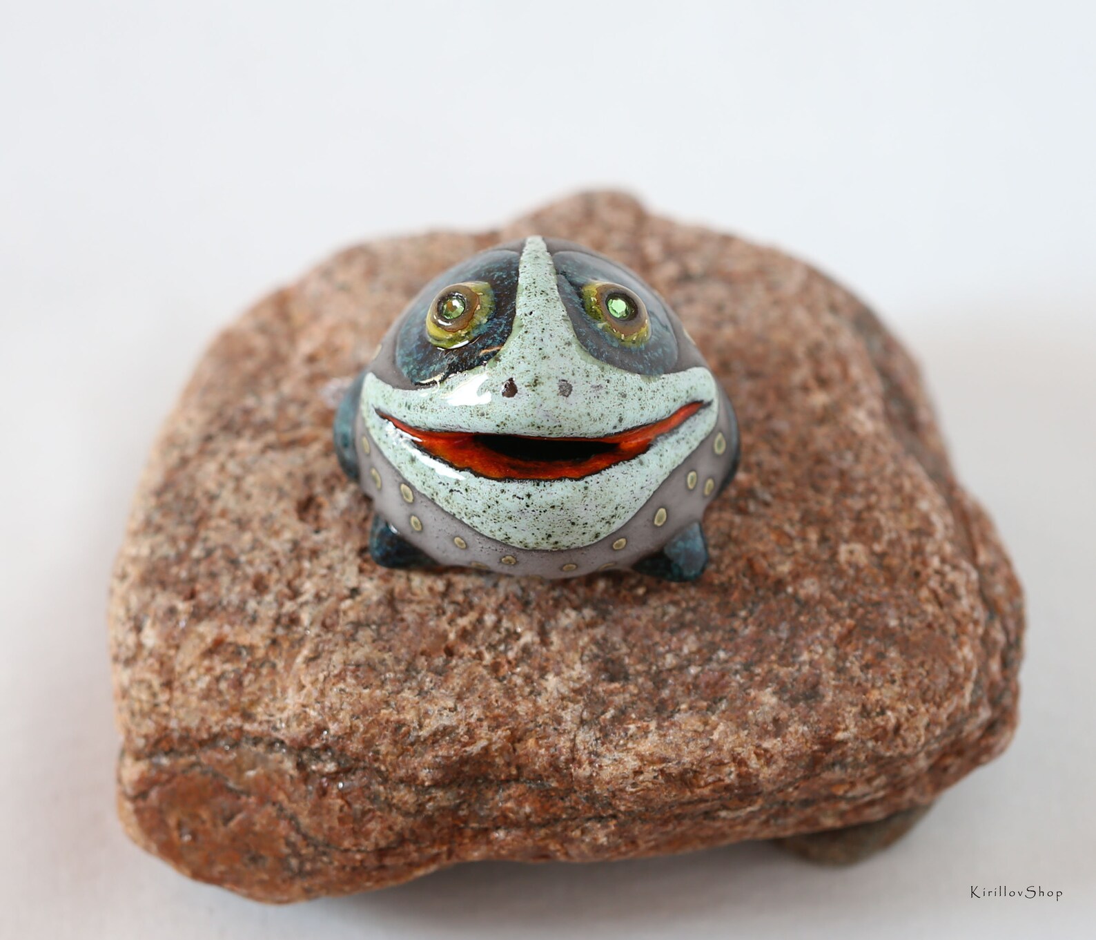 Ceramic Sculpture Frog, Handmade Small Toad Figurine, Frog Gift ...