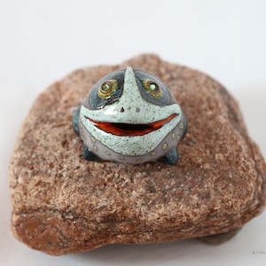 Ceramic Sculpture Frog, Handmade Small Toad Figurine, Frog Gift ...