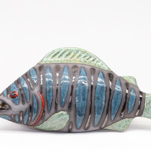 Blue Ceramic Fish Sculpture Wall Decor Art - MADE TO ORDER! - Etsy