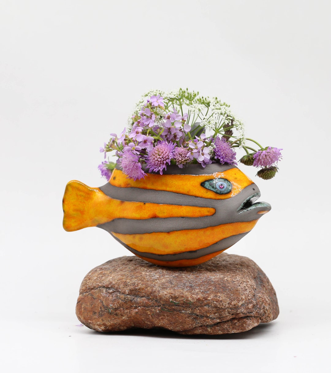 Creative Ceramic Fish Wall Hanging, Handmade Vase Art - MADE TO ORDER ...