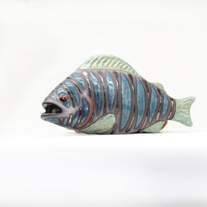 Blue Ceramic Fish Sculpture Wall Decor Art MADE TO ORDER - Etsy