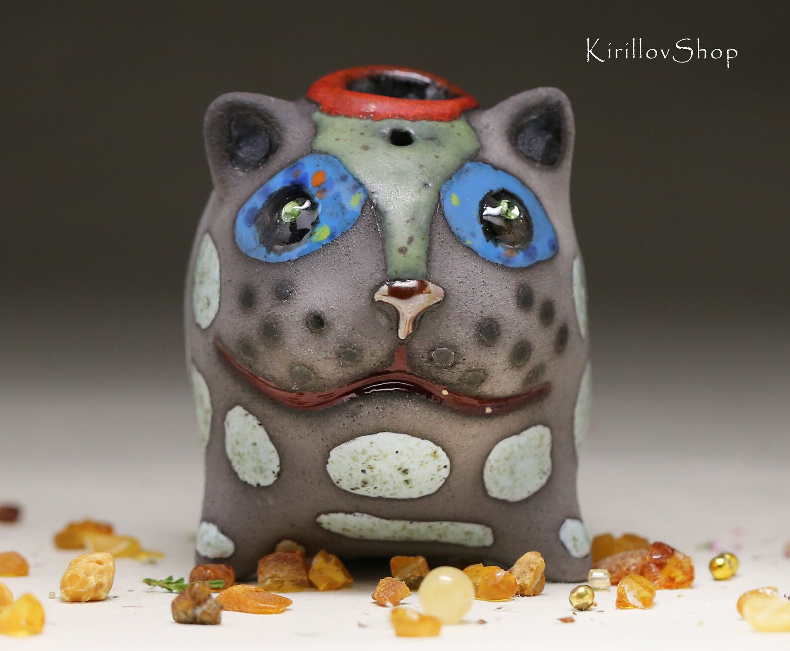 Animal Smoking Pipe Handmade Ceramic Cat Pipe Unique Gift - Etsy