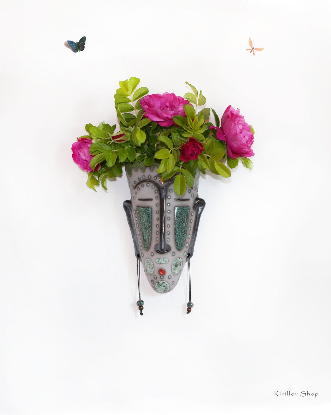 Hand-painted Ceramic Face Vase: 3D Wall Art Sculpture - Etsy
