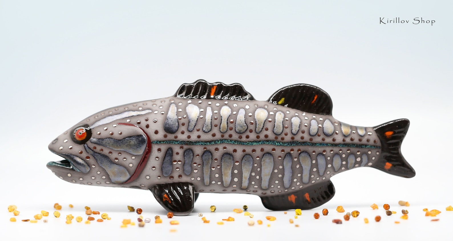 Fish Art Sculpture Ceramic Modern Figurine Table Sculpture | Etsy