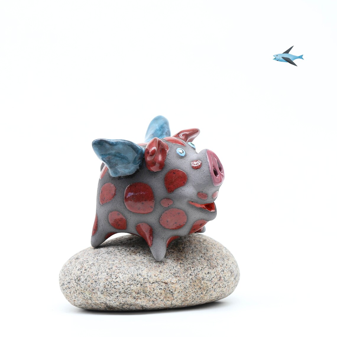 Flying Pig With Wings Ceramic Sculpture Handmade Art MADE TO ORDER - Etsy