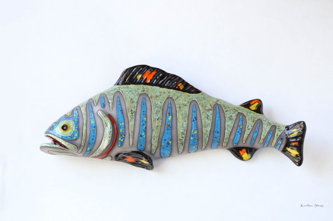 Ceramic Fish Wall Decor, Handmade Art, Fisherman Gift, Home Decor, MADE ...