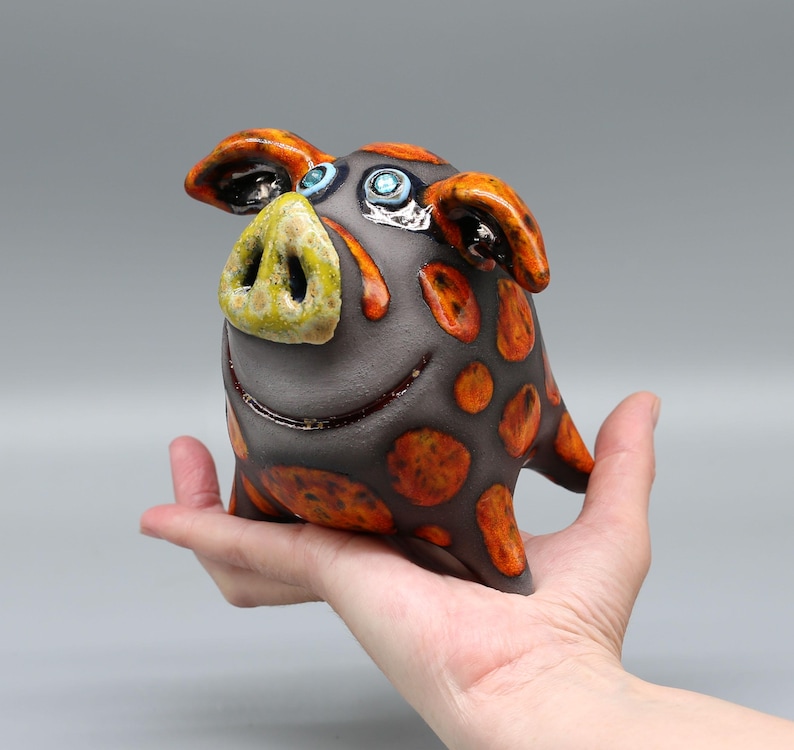 Handmade Ceramic Pig Figurine: Rustic Farmhouse Pottery Decor - MADE TO ...