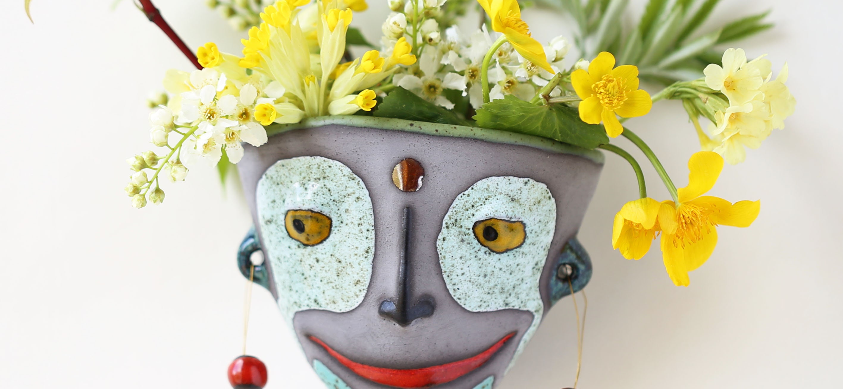 Handmade Ceramic Wall Vase: Human Face Planter, Unique Wall Art - MADE ...