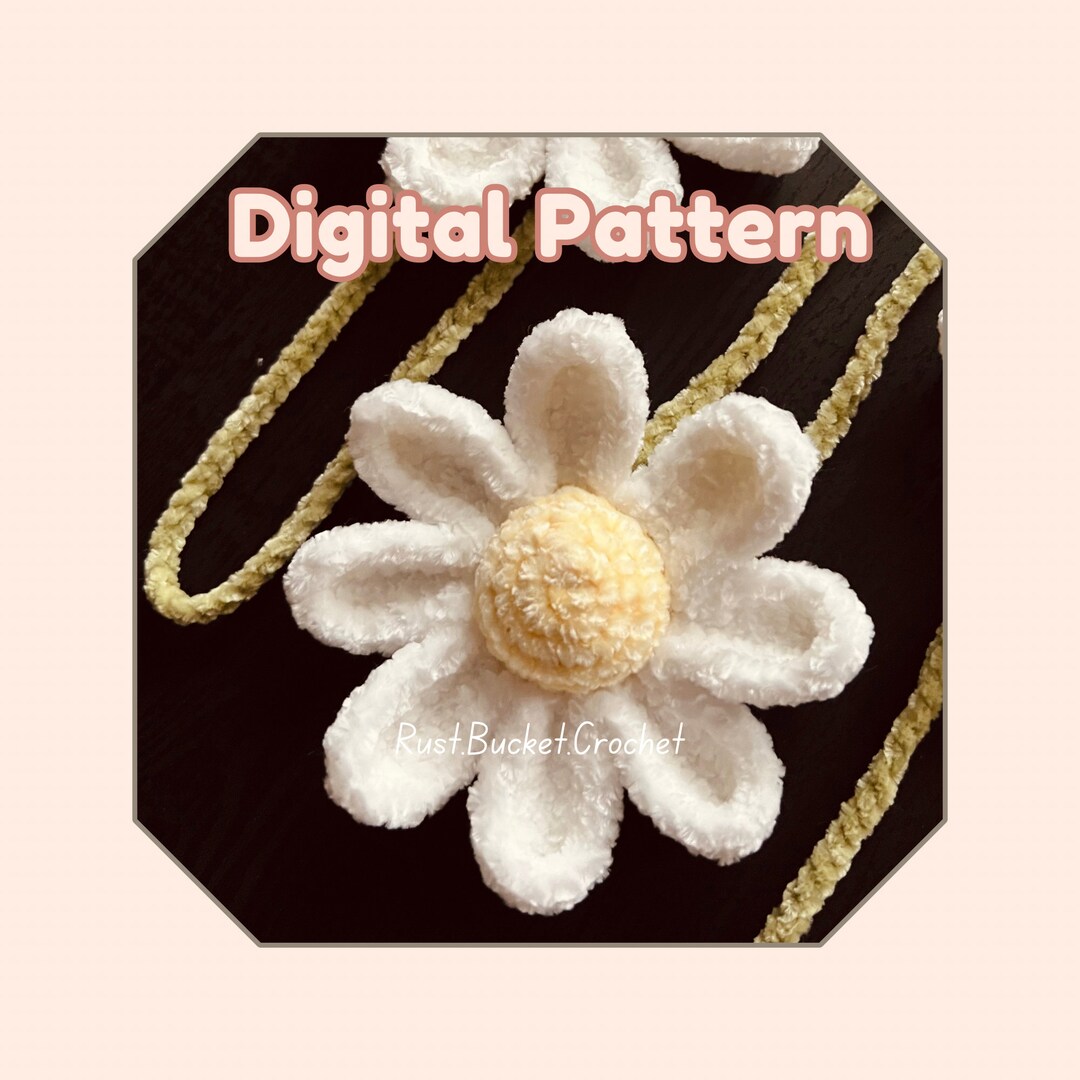 Crochet Daisy Flower Pattern, Car Charm, Car Hanger - Etsy