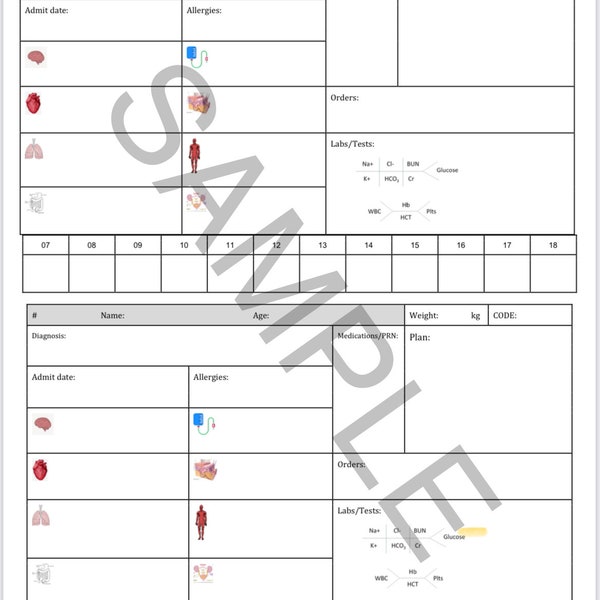 Icu Brain Sheet - Etsy