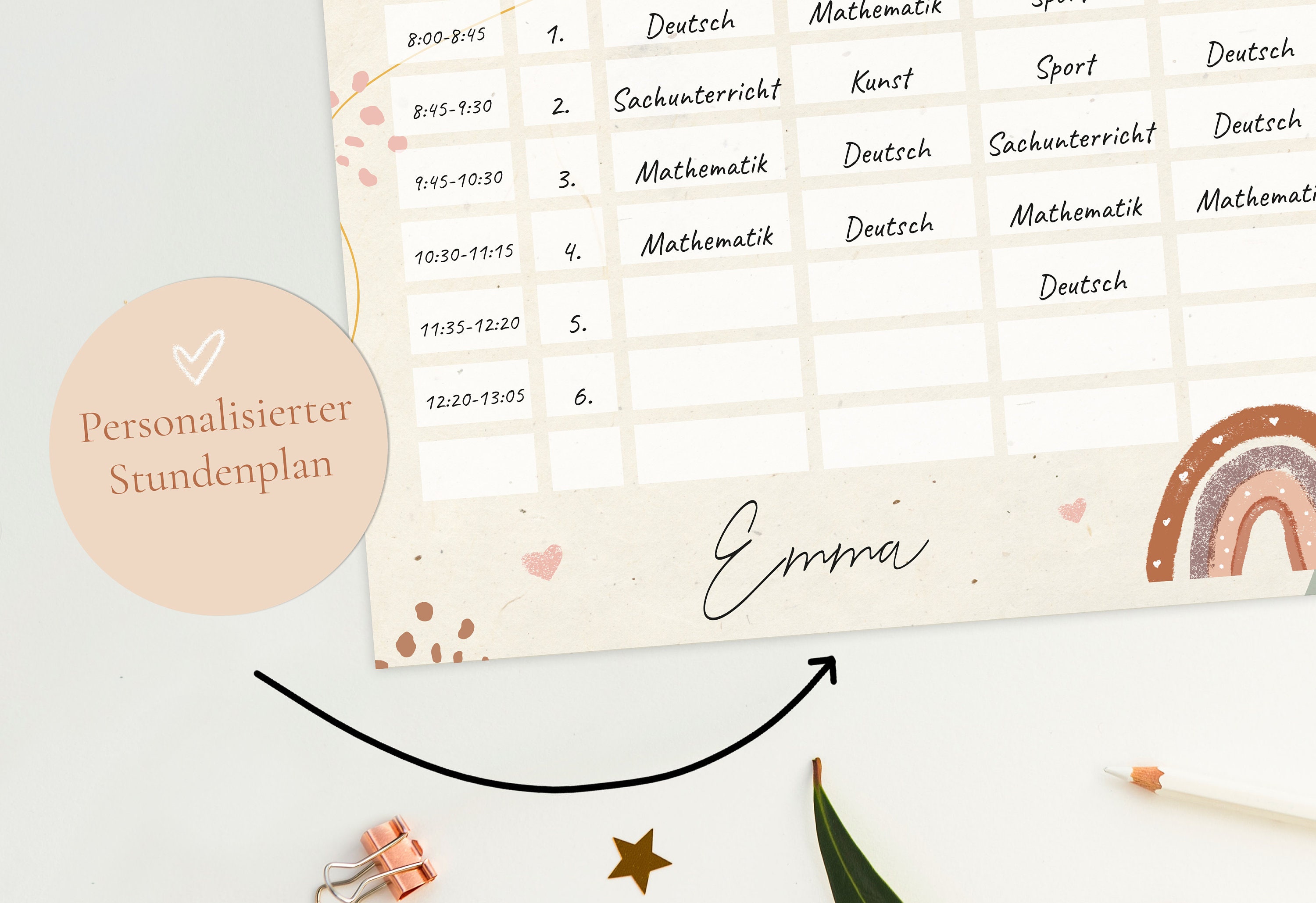Personalized Timetable / Girls Timetable / Printable Timetable ...