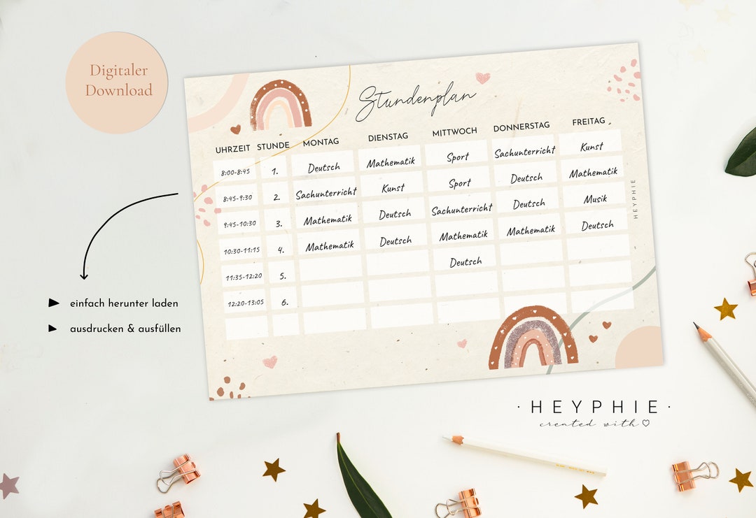 Printable Lesson Plan / Rainbow / Boho / Homeschooling / Printable ...