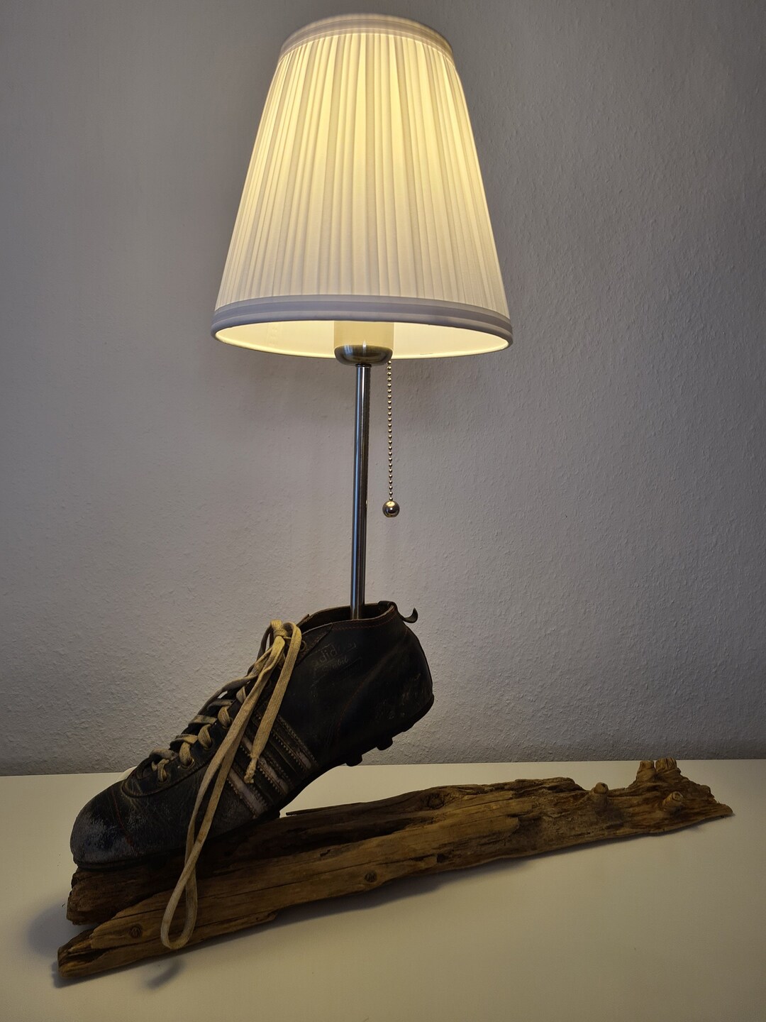 Design Lamp Made From an Old Cleat Football Shoe and Driftwood ...