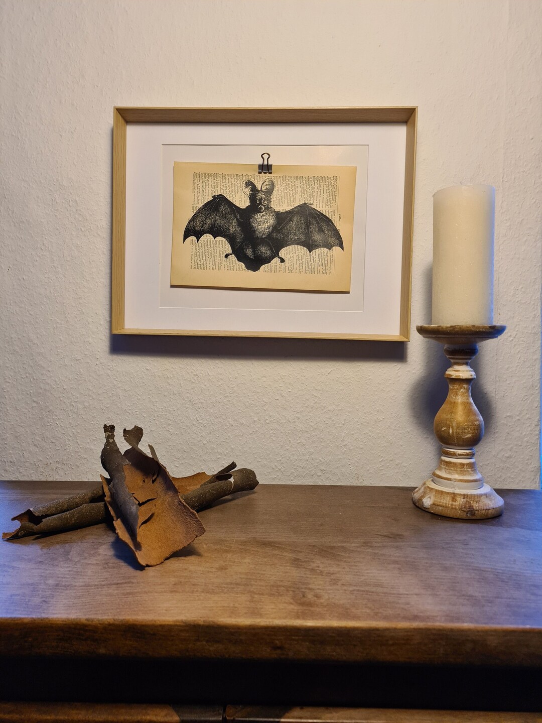 Art Print of a Bat on Antique Book Page Fruit Bat Fauna - Etsy