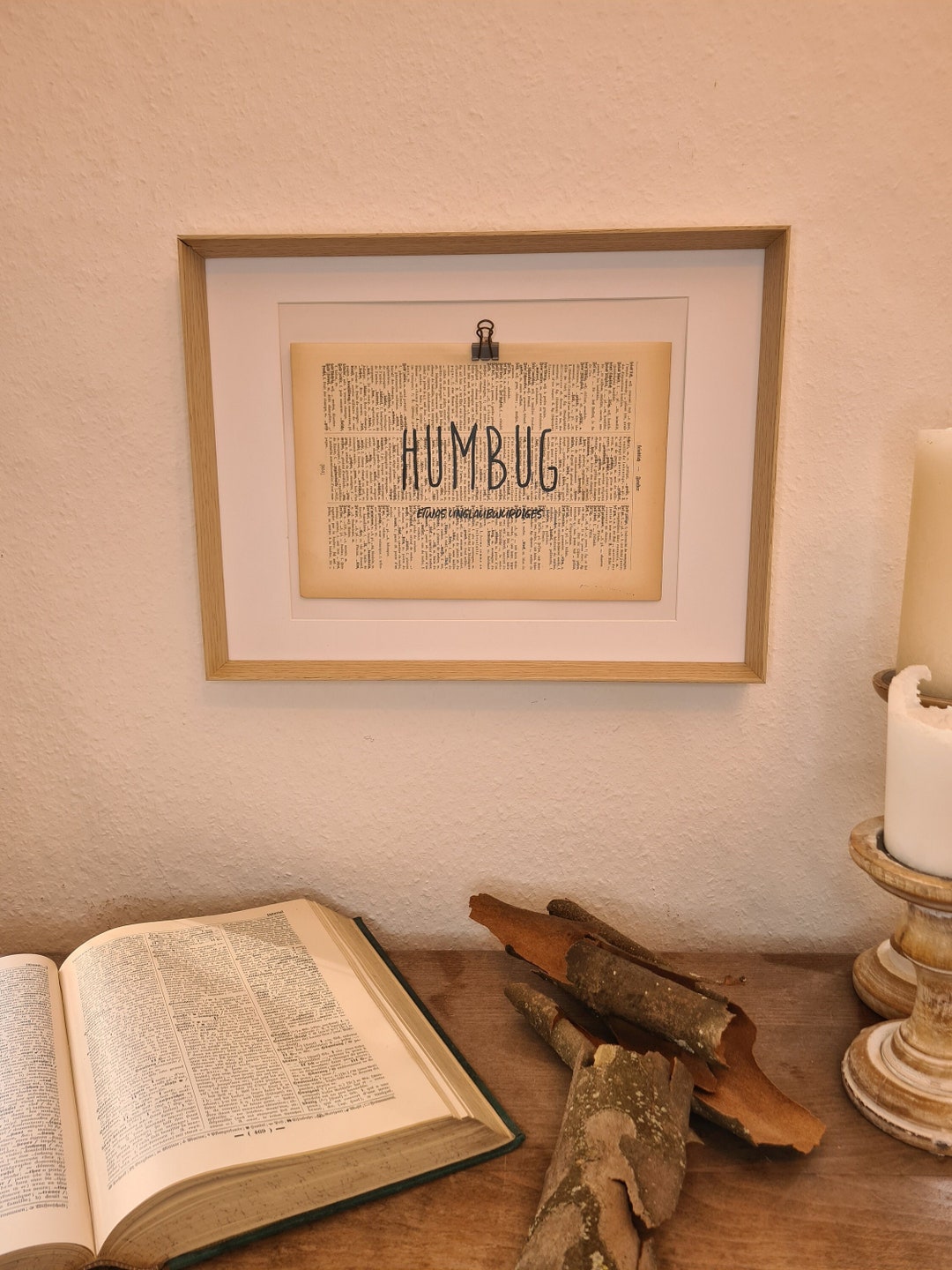 Art Print of the Beautiful Word Humbug on an Antique Book Page ...