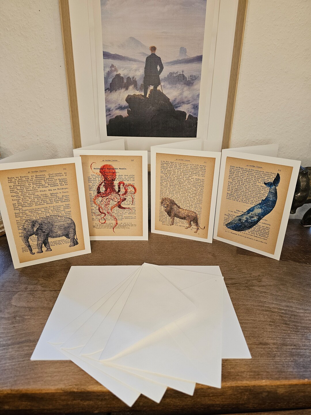 Folding Card Set With 4 Cards, Made of Structured Linen Paper, With ...