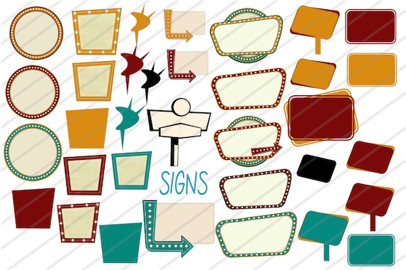 Retro Sign Clip Art