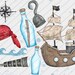 Pirate Clipart, Watercolor Pirates, Pirate Ship Clipart, Pirate Party ...