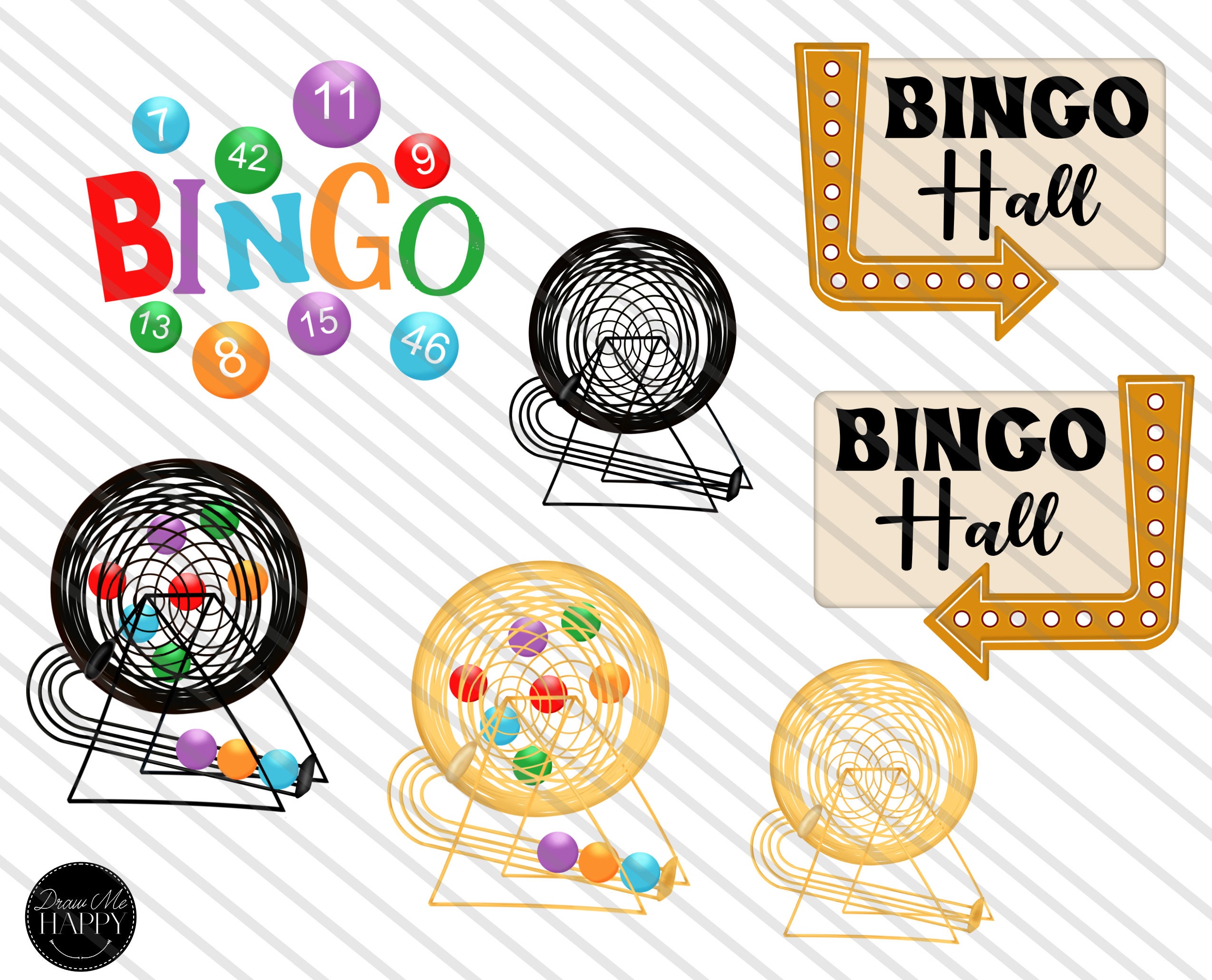 Hand-drawn Bingo Clipart Set (digital Download) - Etsy