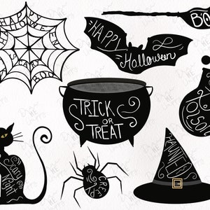 Witch Broom Png, Halloween Clipart, Witch Hat Clipart, Bat Clipart ...