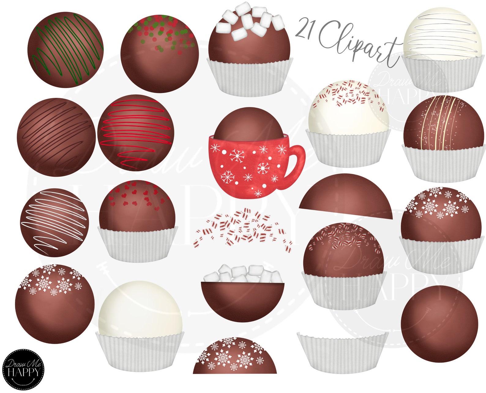 Hot Chocolate Bomb Clipart, Hot Cocoa Bomb Clipart, Chocolate Bomb ...