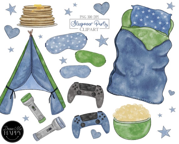 Slumber Party Clipart Sleepover Clipart Pajama Party - Etsy