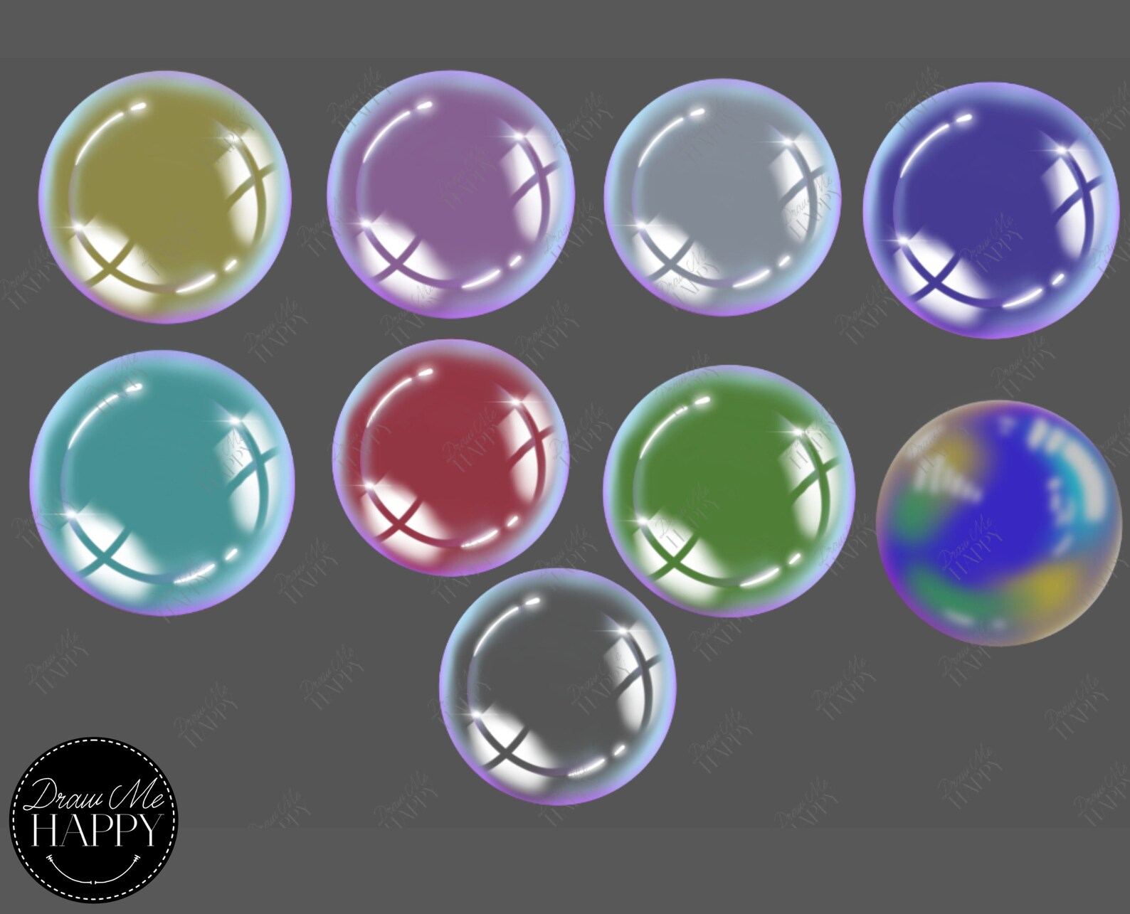 Bubbles Clipart, Soap Bubbles Overlay, Bubbles, Rainbow Bubbles ...