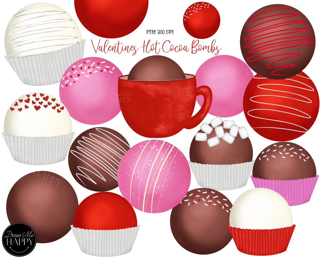 Hot Chocolate Bomb Clipart, Hot Cocoa Bomb Clipart, Valentine Hot Cocoa ...