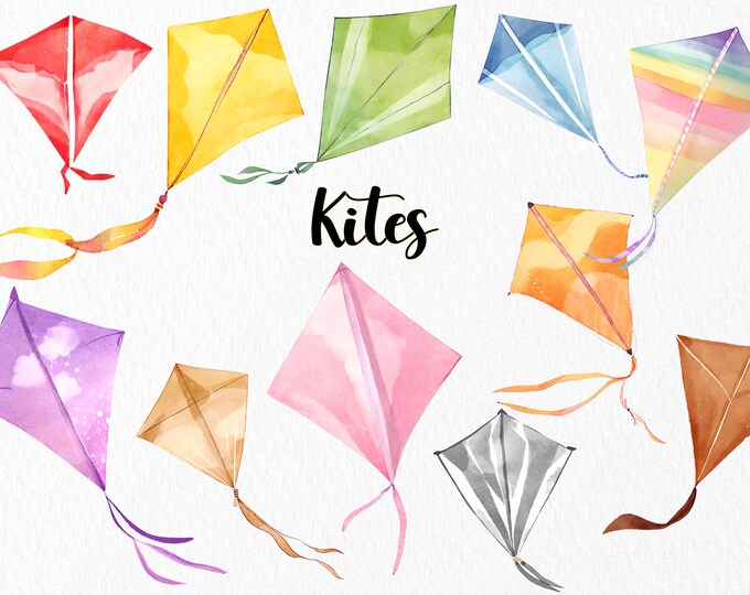10 Kites Clipart Bundle, PNG & JPG, Printable Patchwork Kite ...