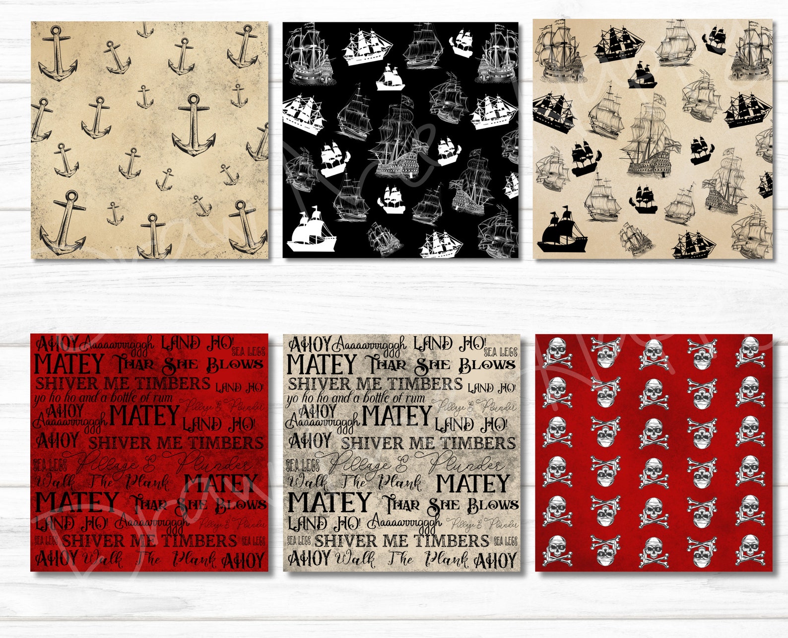 Pirate Digital Paper Pirate Digital Background Pirate - Etsy