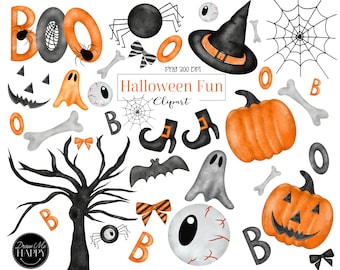 Halloween Boo Clipart | Etsy