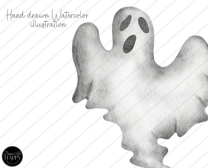 Watercolor Ghost Clipart, Ghost Clipart, Halloween Clipart, Ghosts ...