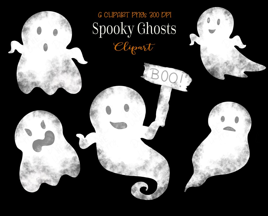 Ghosts Clipart Ghosts Halloween Clipart Spooky Ghosts Cute - Etsy