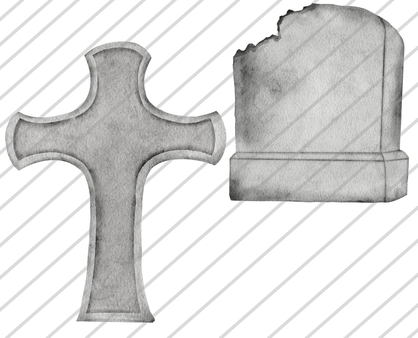 Watercolor Gravestone Clipart, Cemetery Fence (digital Download) - Etsy