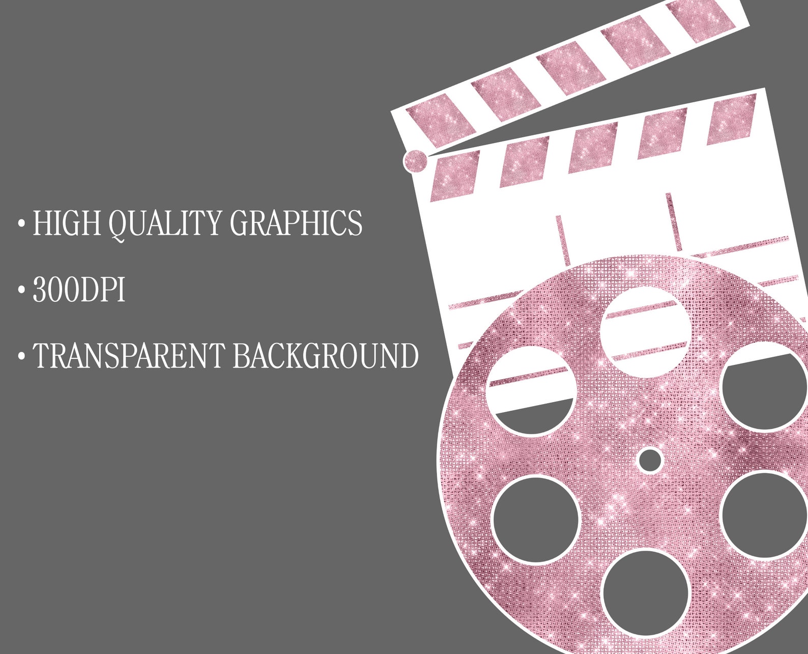 Pink Movie Clipart, Movie Clipart, Gold Movie Reel, Movie Theater ...