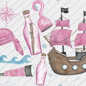 Girl Pirate Clipart, Watercolor Pirates, Pirate Ship Clipart, Pirate ...
