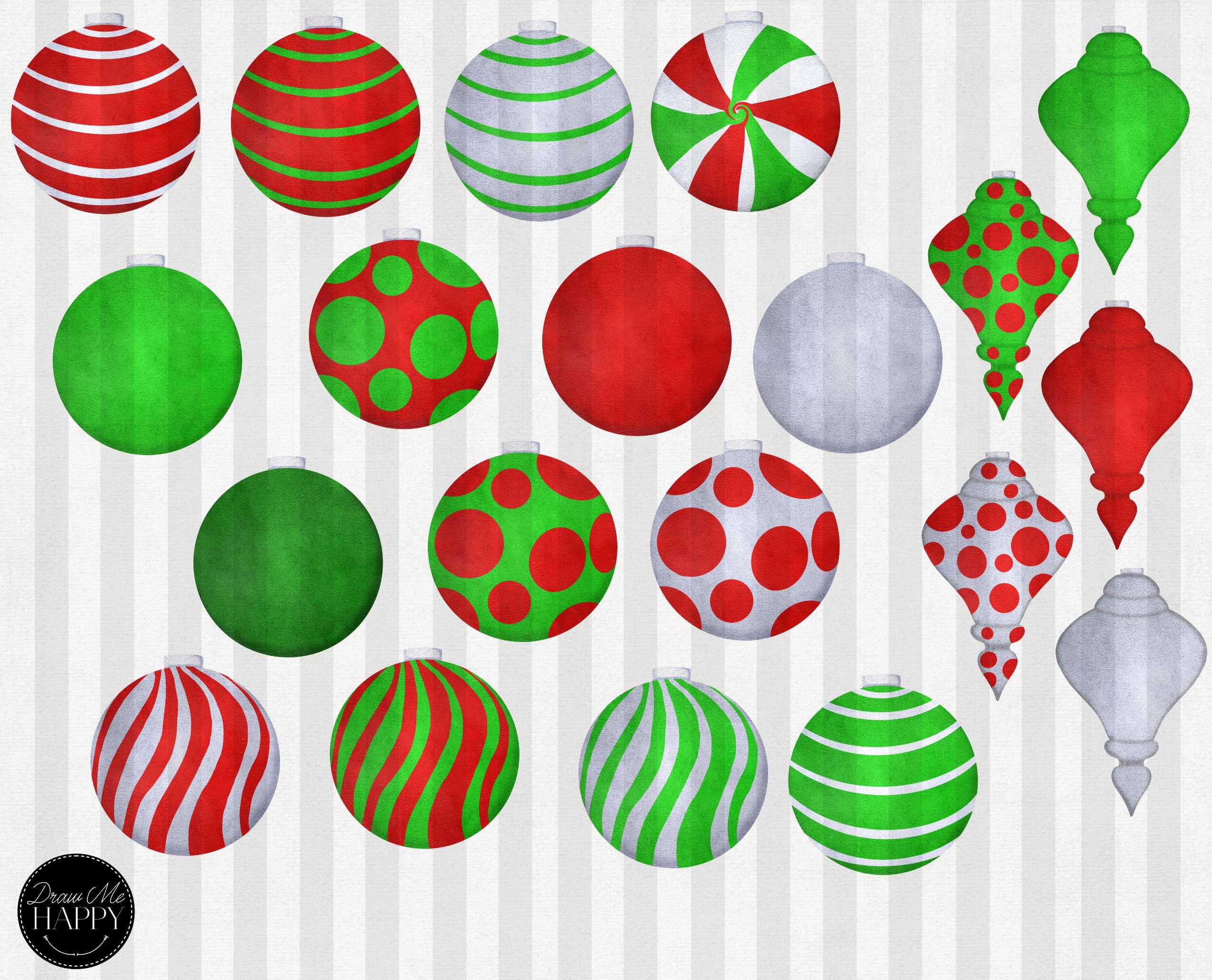 Christmas Clipart Red and Green Christmas Clipart Christmas - Etsy