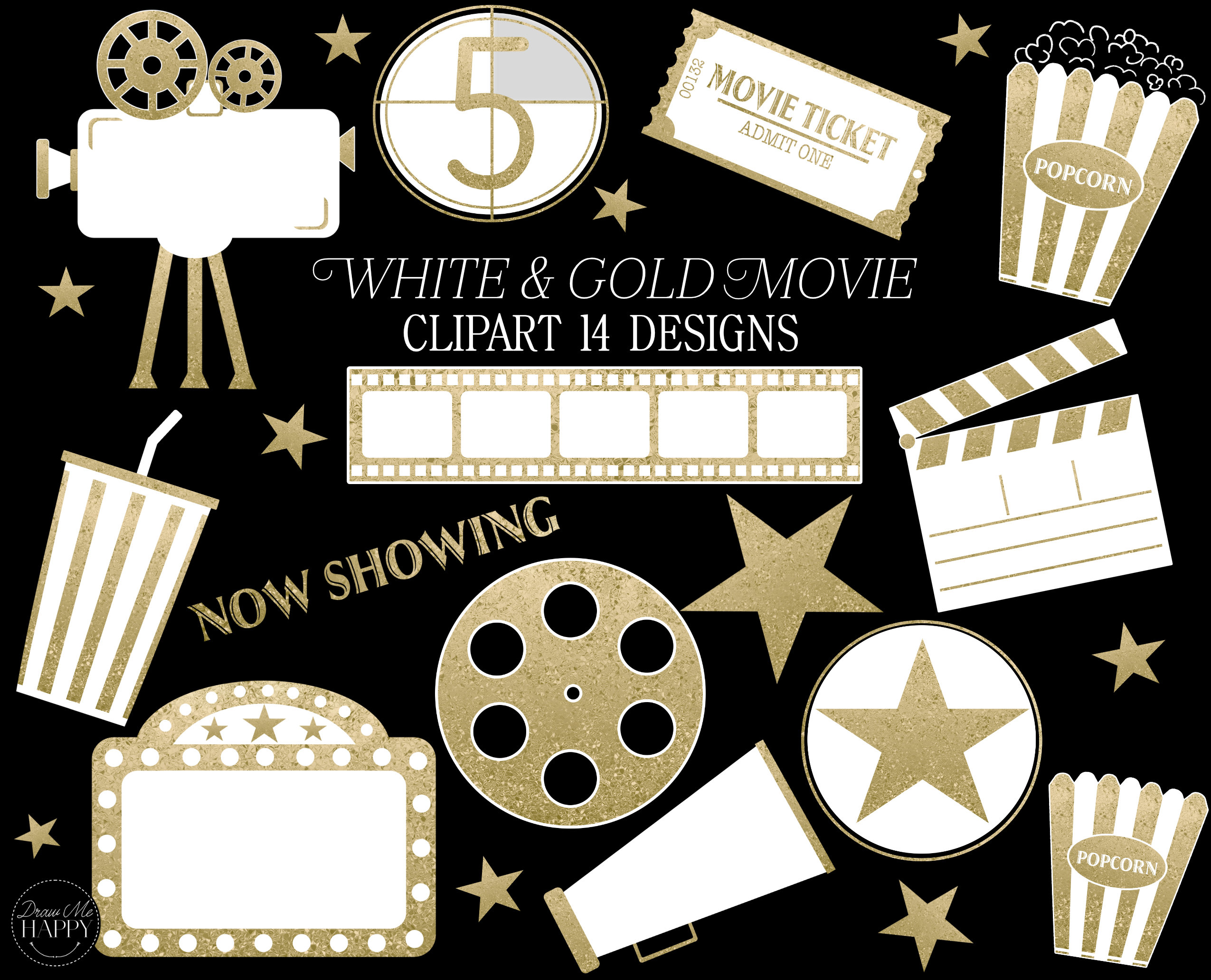 Movie Night Clip Art Black And White