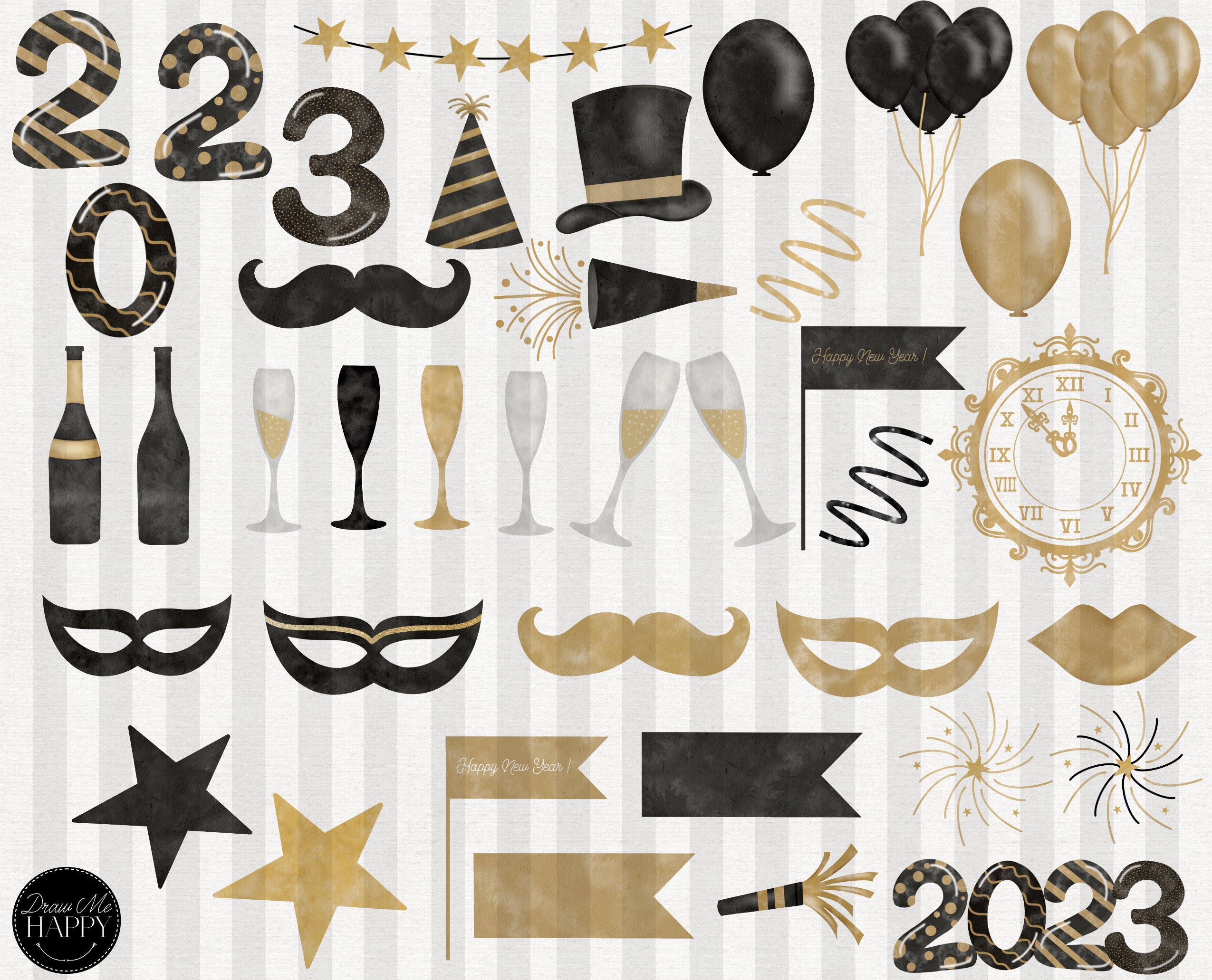 New Years Eve Clipart, New Years Clipart, Party Clipart, Happy New Year ...