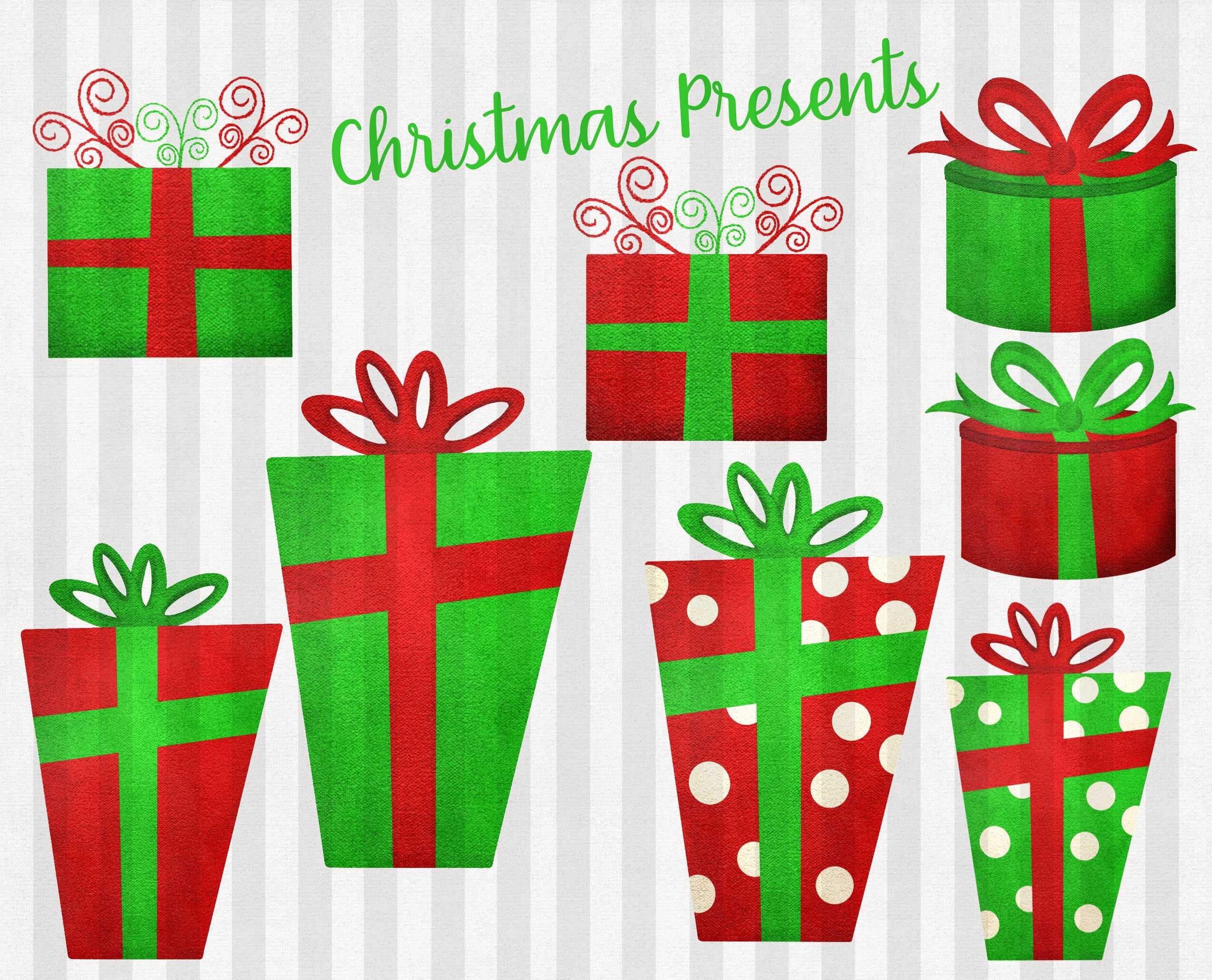 Christmas Clipart Red and Green Christmas Clipart Christmas - Etsy