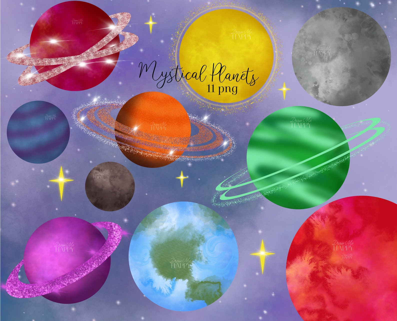 Planets Clipart, Space Clipart, Solar System Clipart, Galaxy Clipart ...
