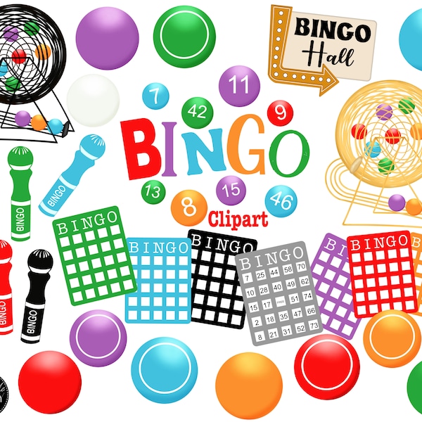 Christmas Bingo Clipart - Etsy