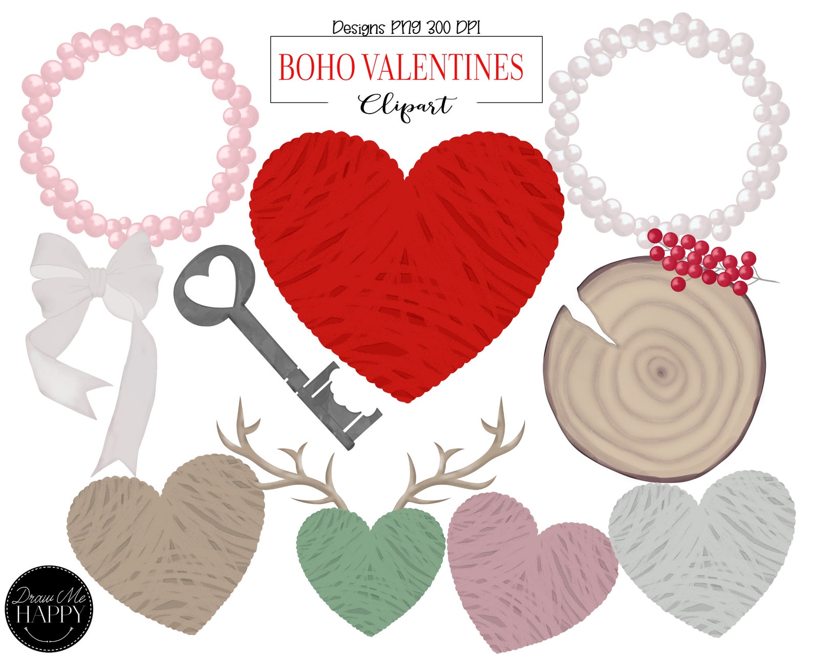 Boho Valentines Png Boho Heart Clipart Valentines Clipart - Etsy UK