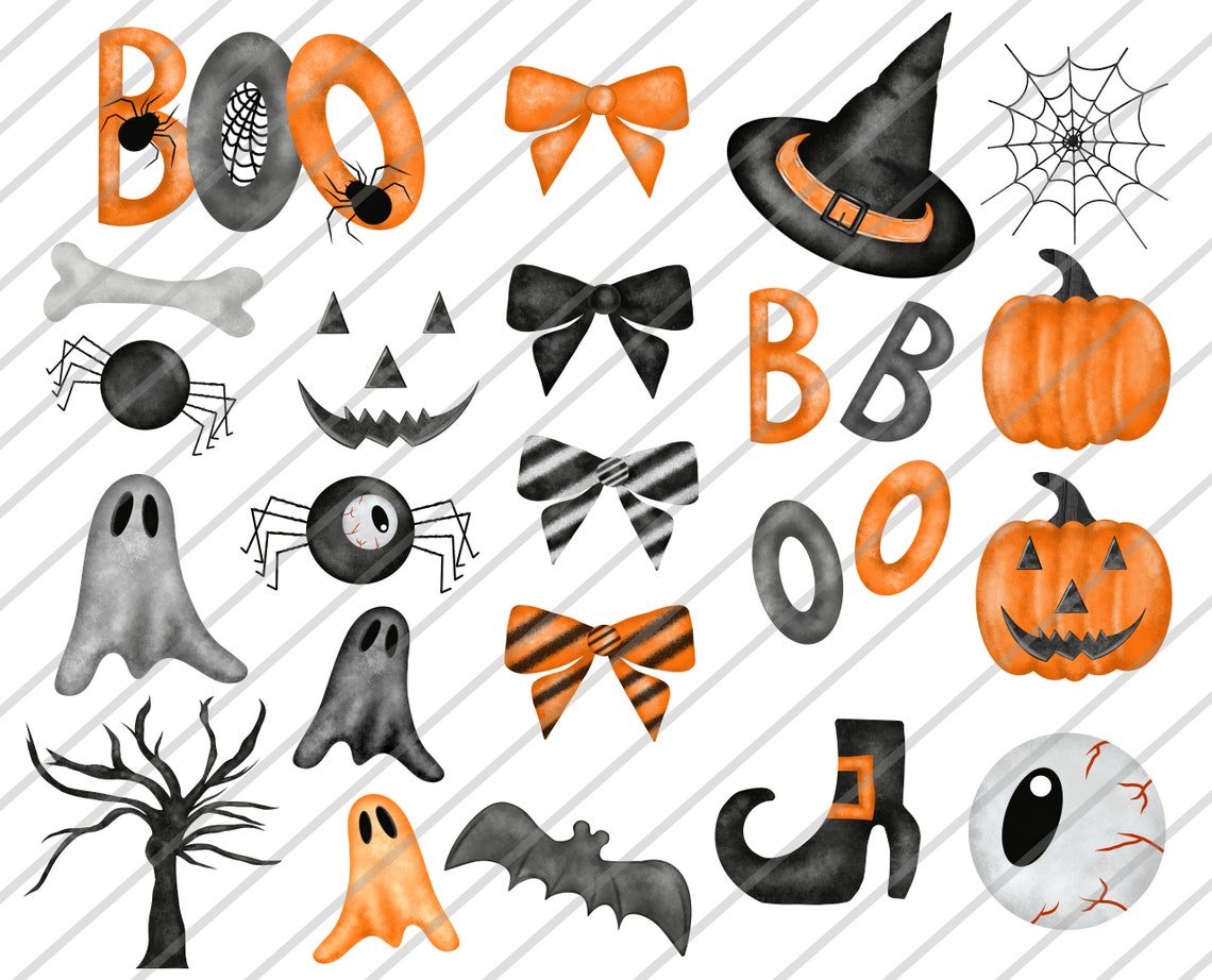 Halloween Clipart Cute Halloween Clipart Boo Clipart Fall - Etsy