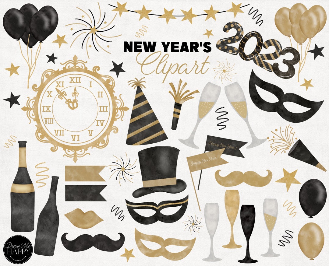 New Years Eve Clipart, New Years Clipart, Party Clipart, Happy New Year ...